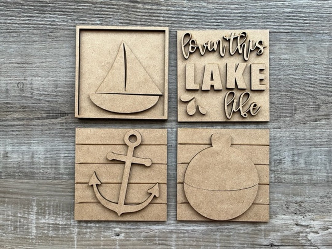 Lake Tiered Tray Signs/ Lake Ladder Signs/ Lake Blanks/ Lake Inserts/ 4 ...