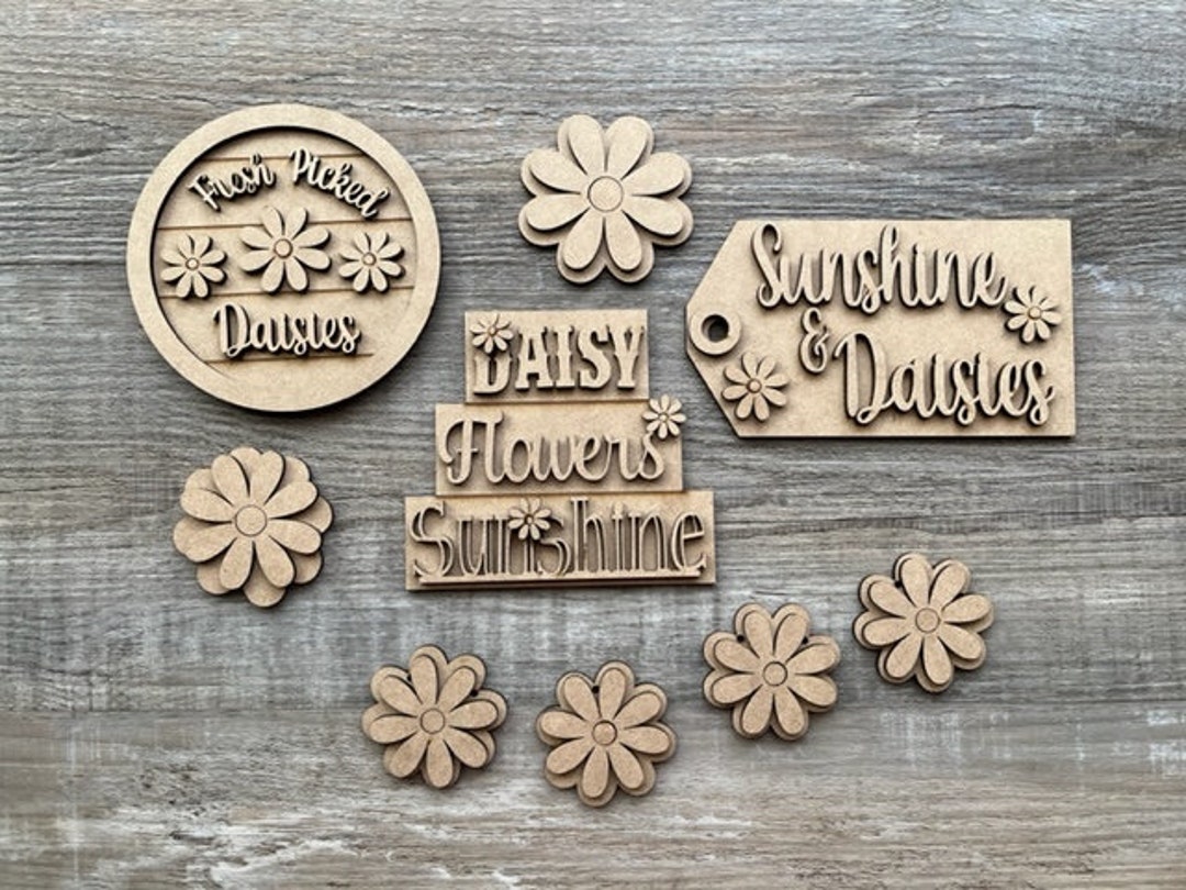 Daisy Tiered Tray/ Unfinished Daisy Tiered Tray Decor/ Daisy ...