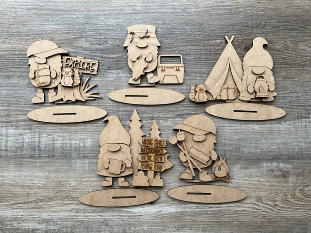Standing Camping Gnomes/ Small Gnomes/ Camping Tiered Tray - Etsy