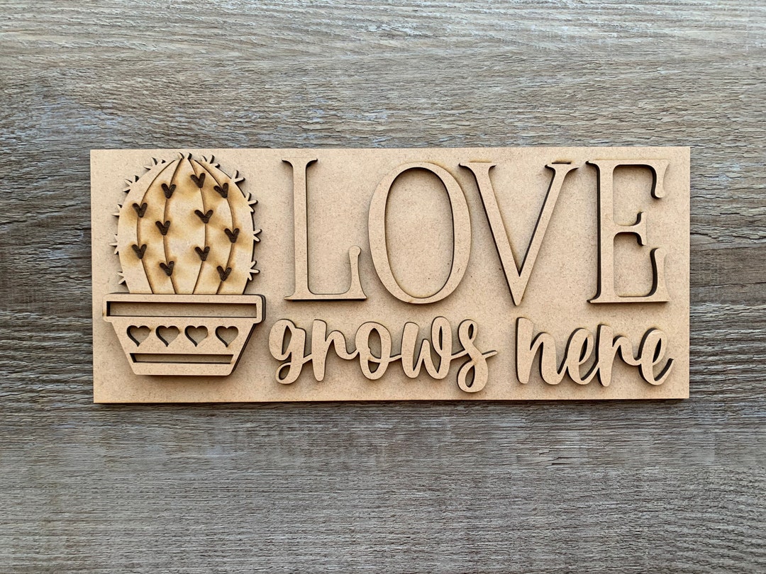 Cactus Sign/ Cactus Tiered Tray Signs/ Cactus Inserts/ Love Grows Here ...