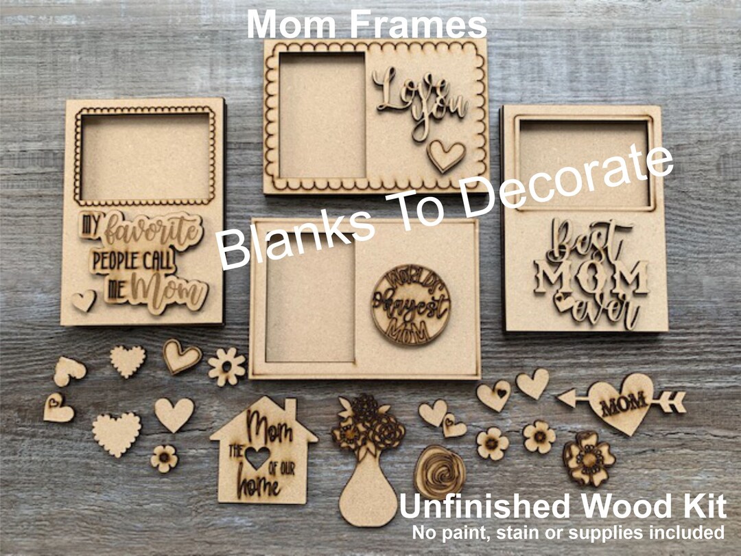 Mother's Day Frame Set/ Unfinished Mother Frame Set/ Mom Frame Set/ DIY ...