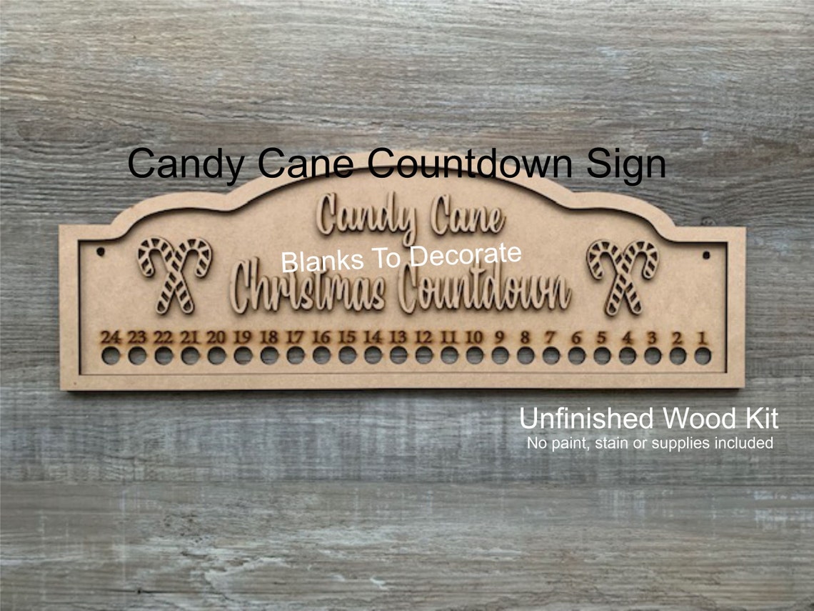 Christmas Countdown Sign Candy Cane Countdown Candy Cane Etsy