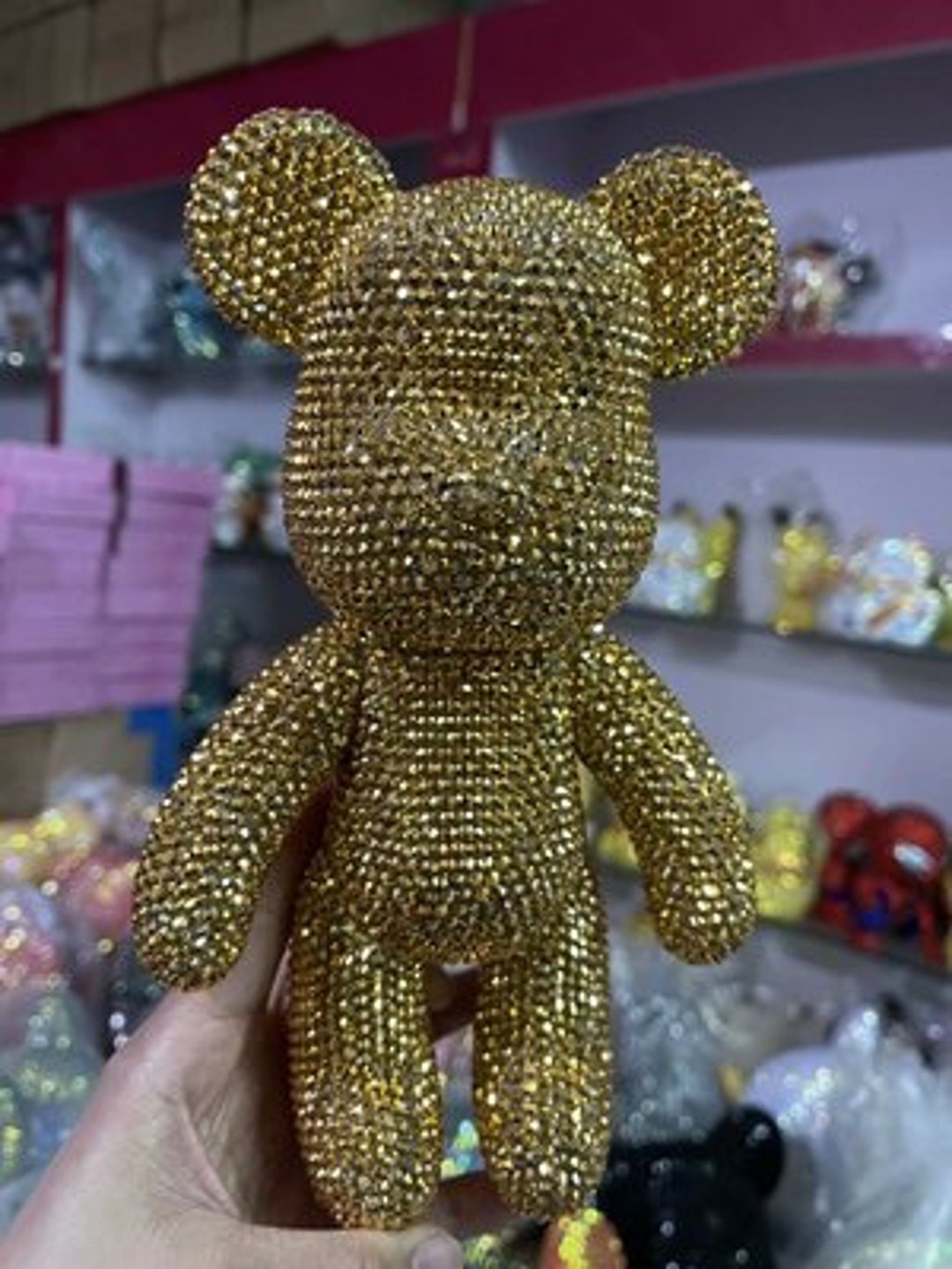 Light Gold Rhinestone Bear Dolls 7"/ 10"/15" Many Colors Available ...