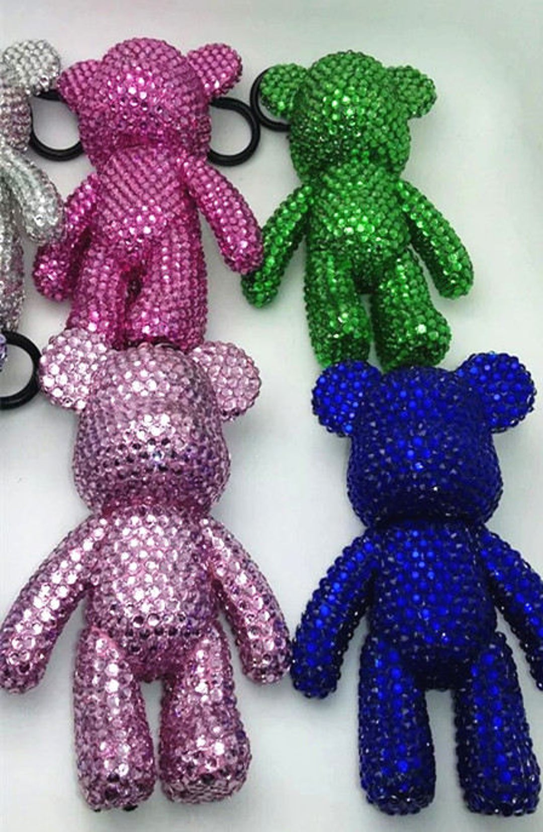 Rhinestone Sparkle Bear Keychains - Etsy