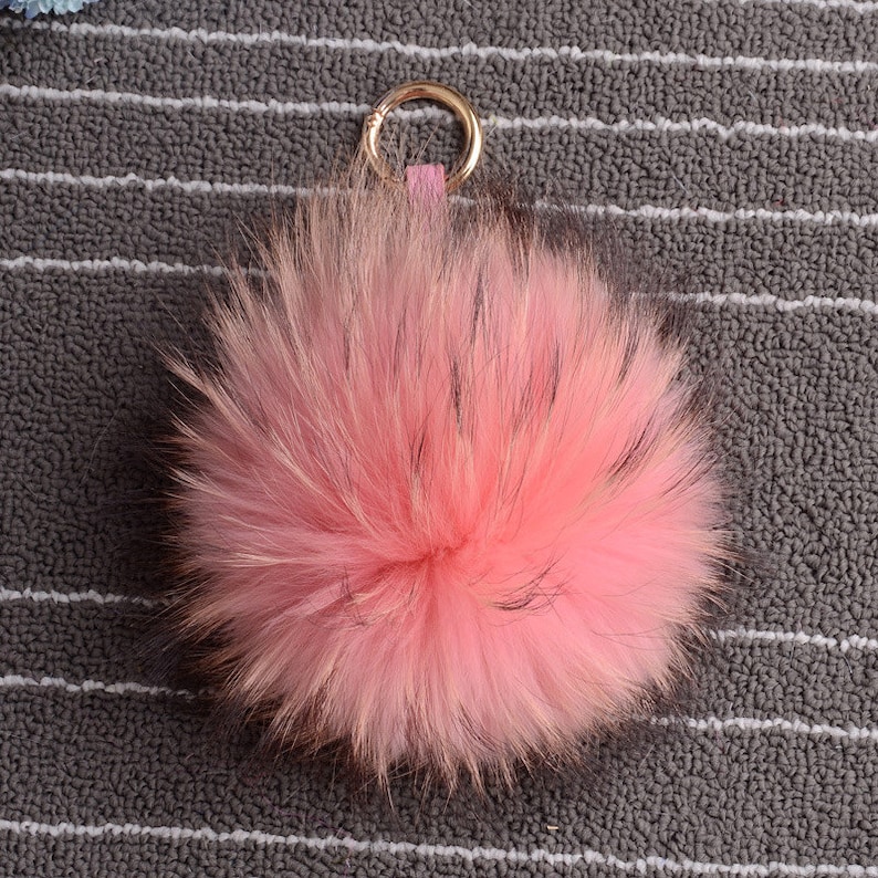 Big Furry Ball Bag Charm Plush Fluffy Keychains Large Fuzzy - Etsy