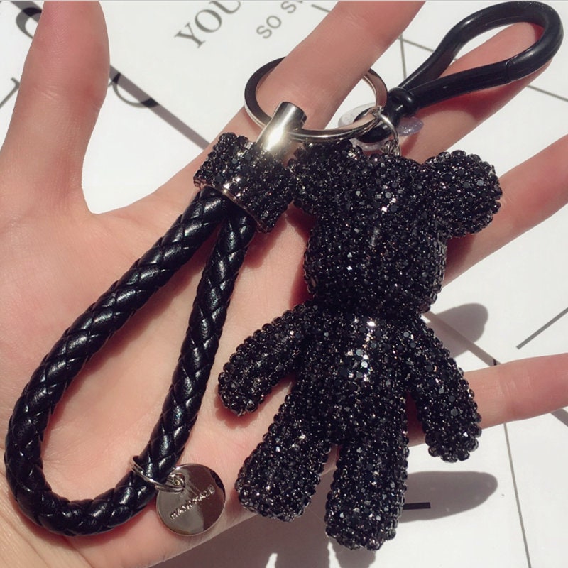 Black Bling Bling Bear Car Keys Ring Cute Chic Women Car | Etsy