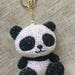 Bling Panda Keychains 4 Inch Kawaii Panda Dolls Pendants Keyrings Black ...