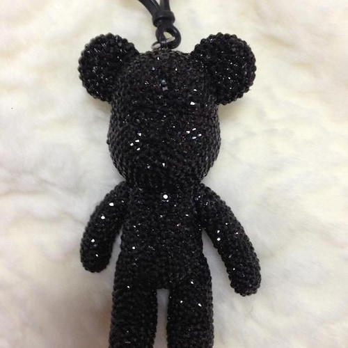 Rhinestone Crystal Bear Charm Keychain - Etsy