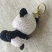 Bling Panda Keychains 4 Inch Kawaii Panda Dolls Pendants Keyrings Black ...