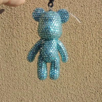 Rhinestone Crystal Bear Charm Keychain | Etsy