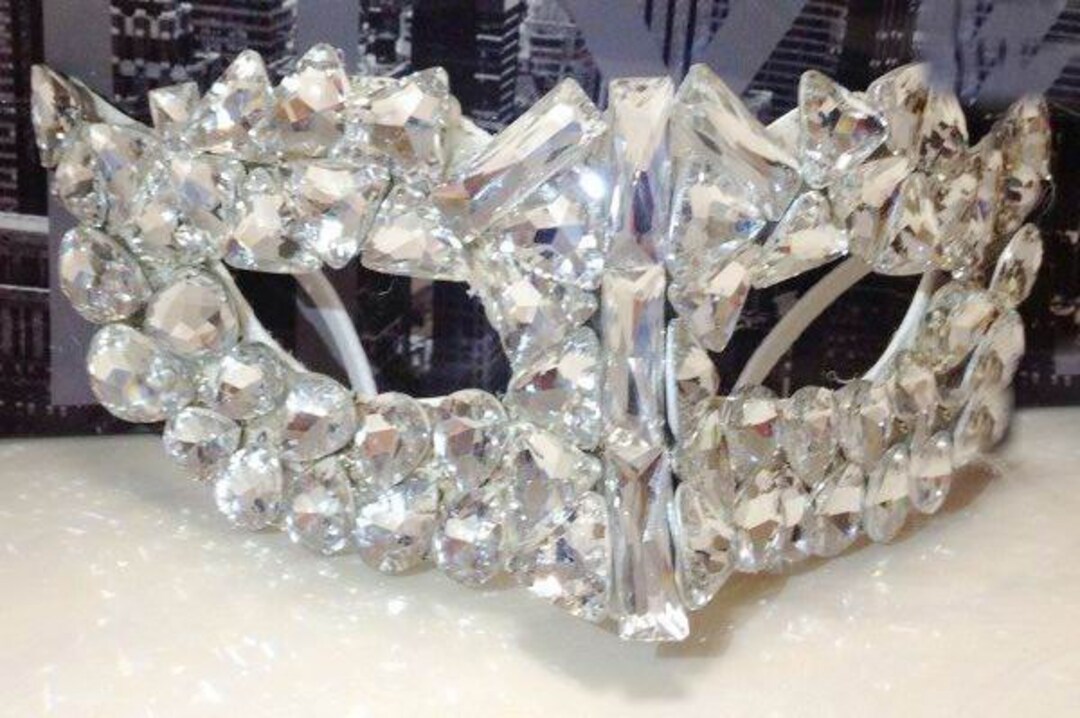 Sparkle Gems Bridal Mask- Swarovski Bling Clean Stones Masquerade Mask ...