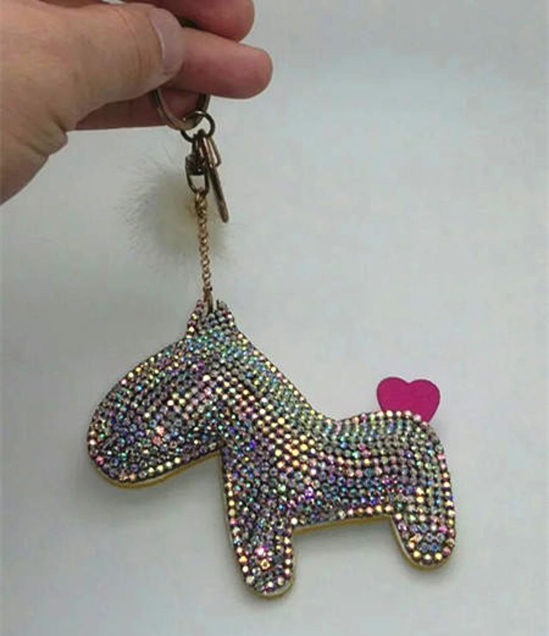 Bling Horse Pendant Keyring Cute Crystal Doll Keychains Car Keys Ring ...