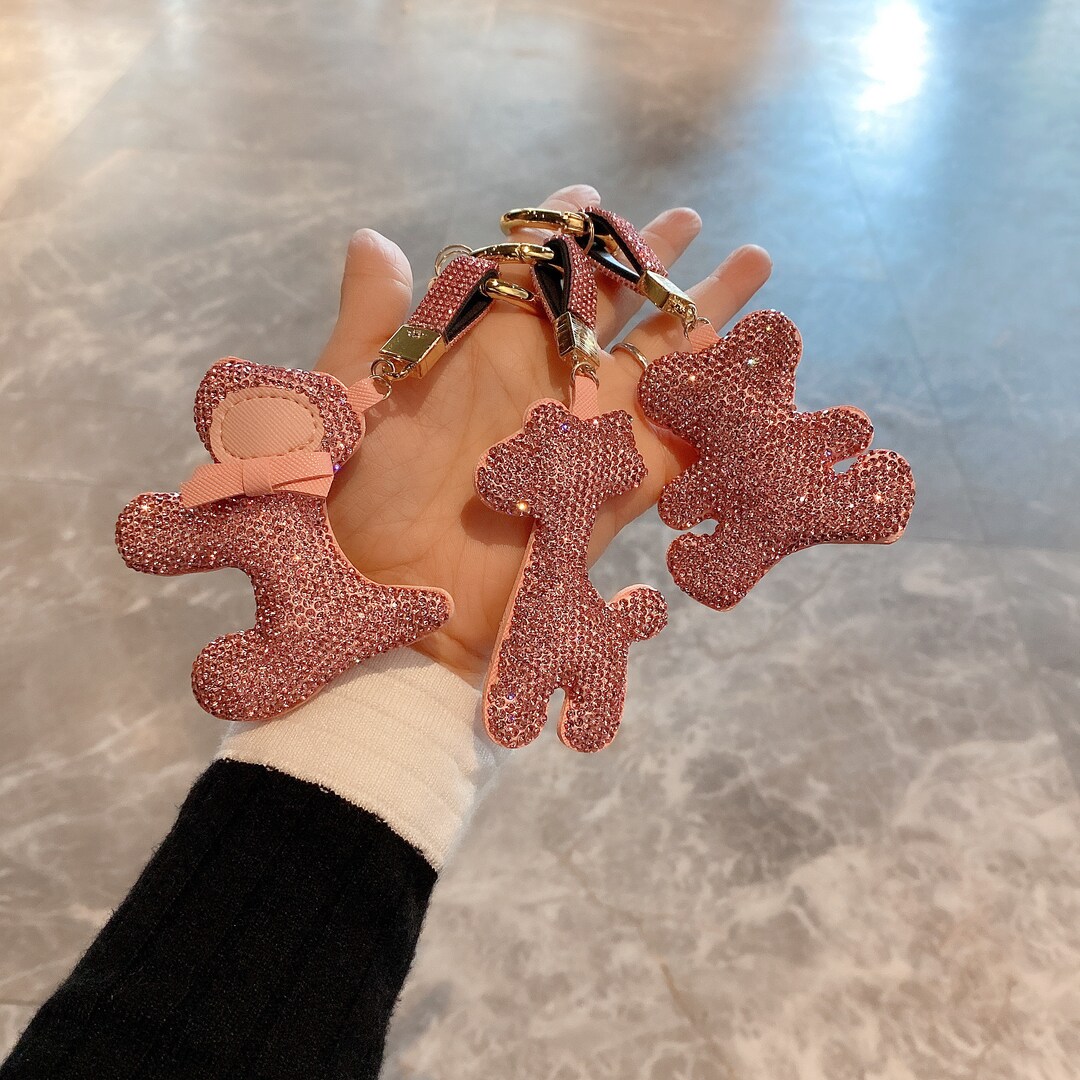 Pink Bling Bling Animal Dolls Keychains Chic Bag Bugs Charm Purse ...