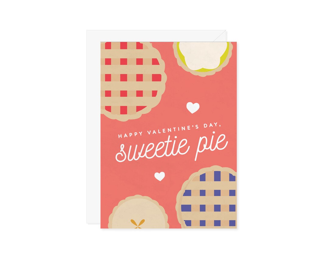 Happy Valentine's Day Sweetie Pie Greeting Card - Cherry Blueberry ...