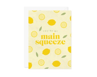 Printable Greeting Card, you're My Main Squeeze, Hand-painted Love Card ...