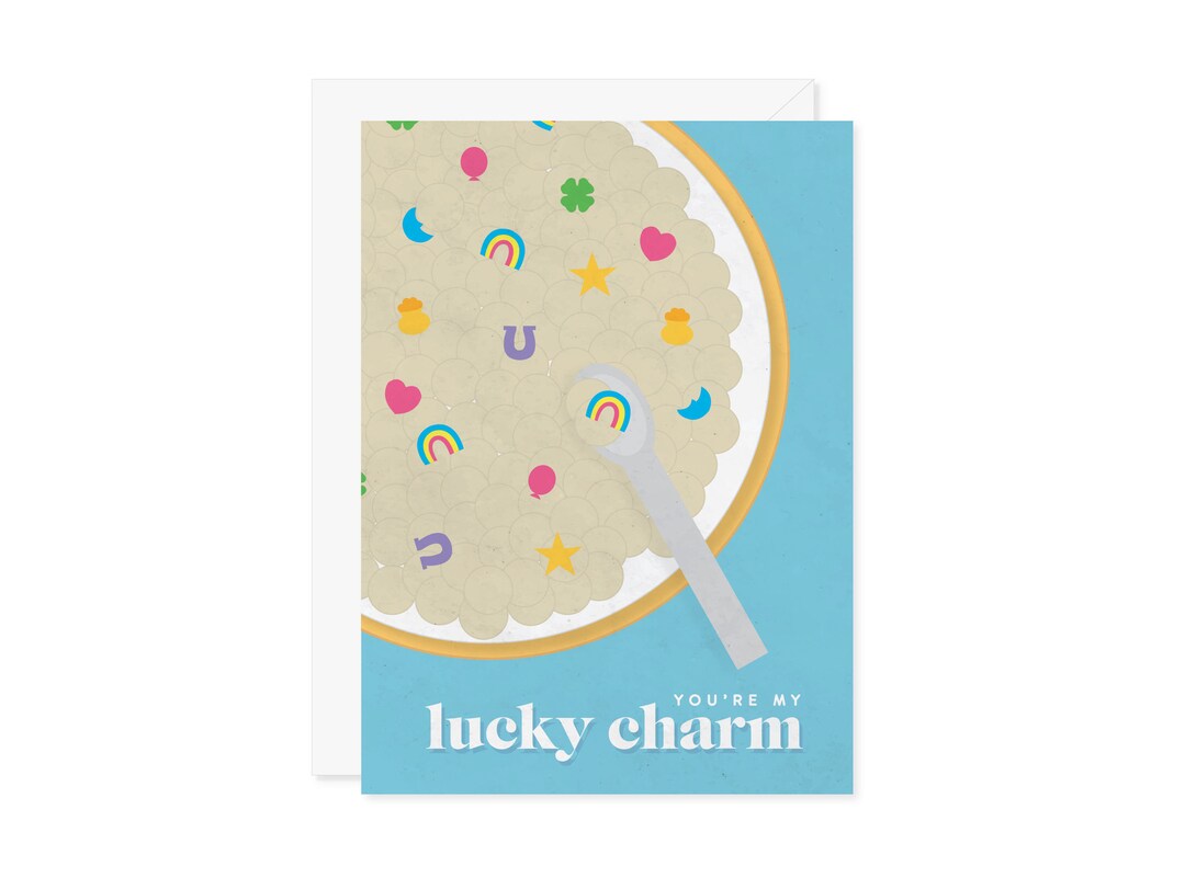Lucky Charm Cereal Card: Retro Friendship, St. Patrick's Day (5x7 A7 ...