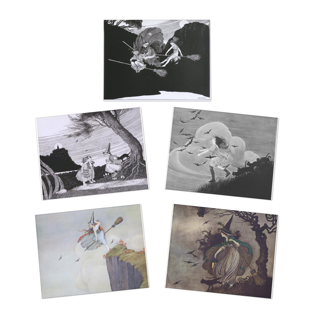 Witch Multi-design Greeting Cards (5-pack) - Etsy