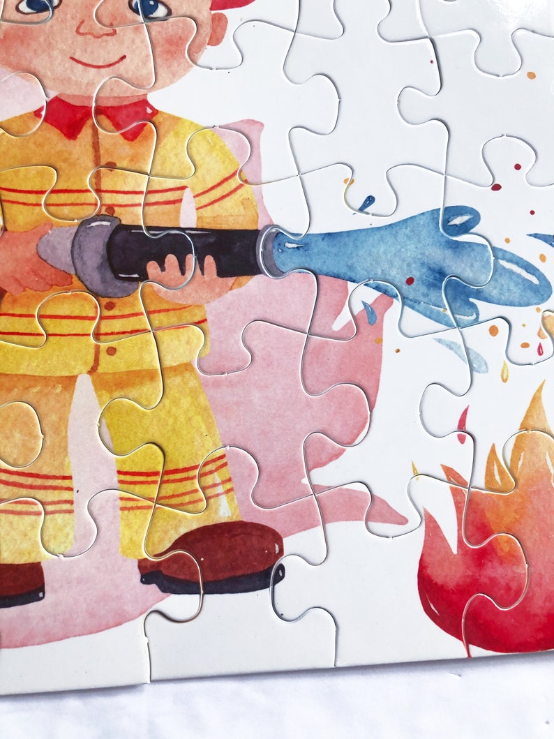 Personalized Fireman Puzzle Fire Fighter Puzzle Kids Birthday Gift Gift ...