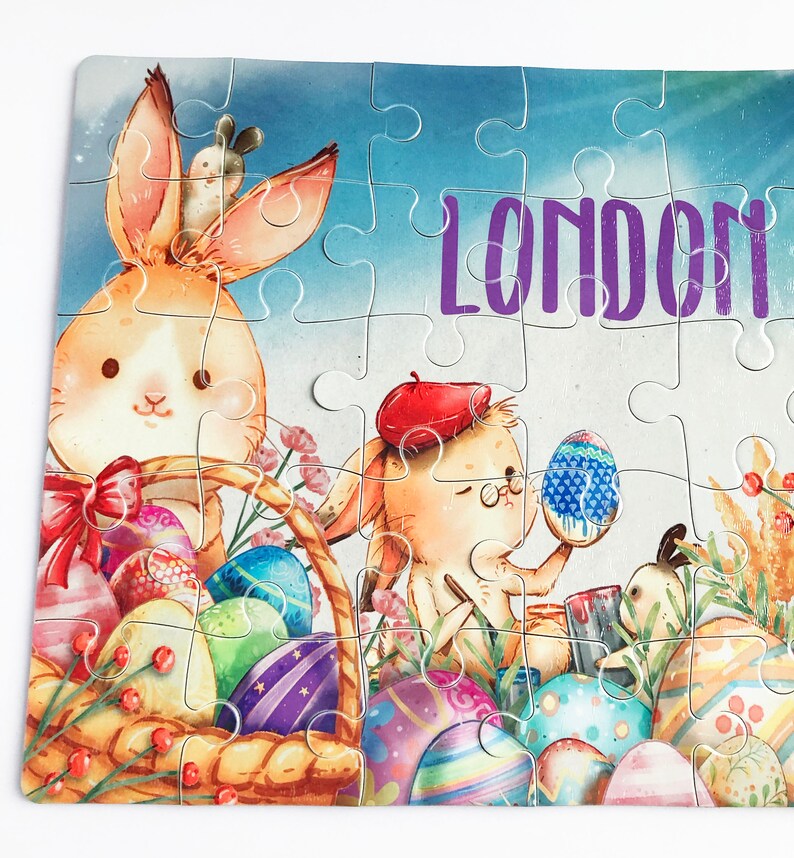 Personalized Easter Puzzle Basket Stuffer Bunny Puzzle - Etsy