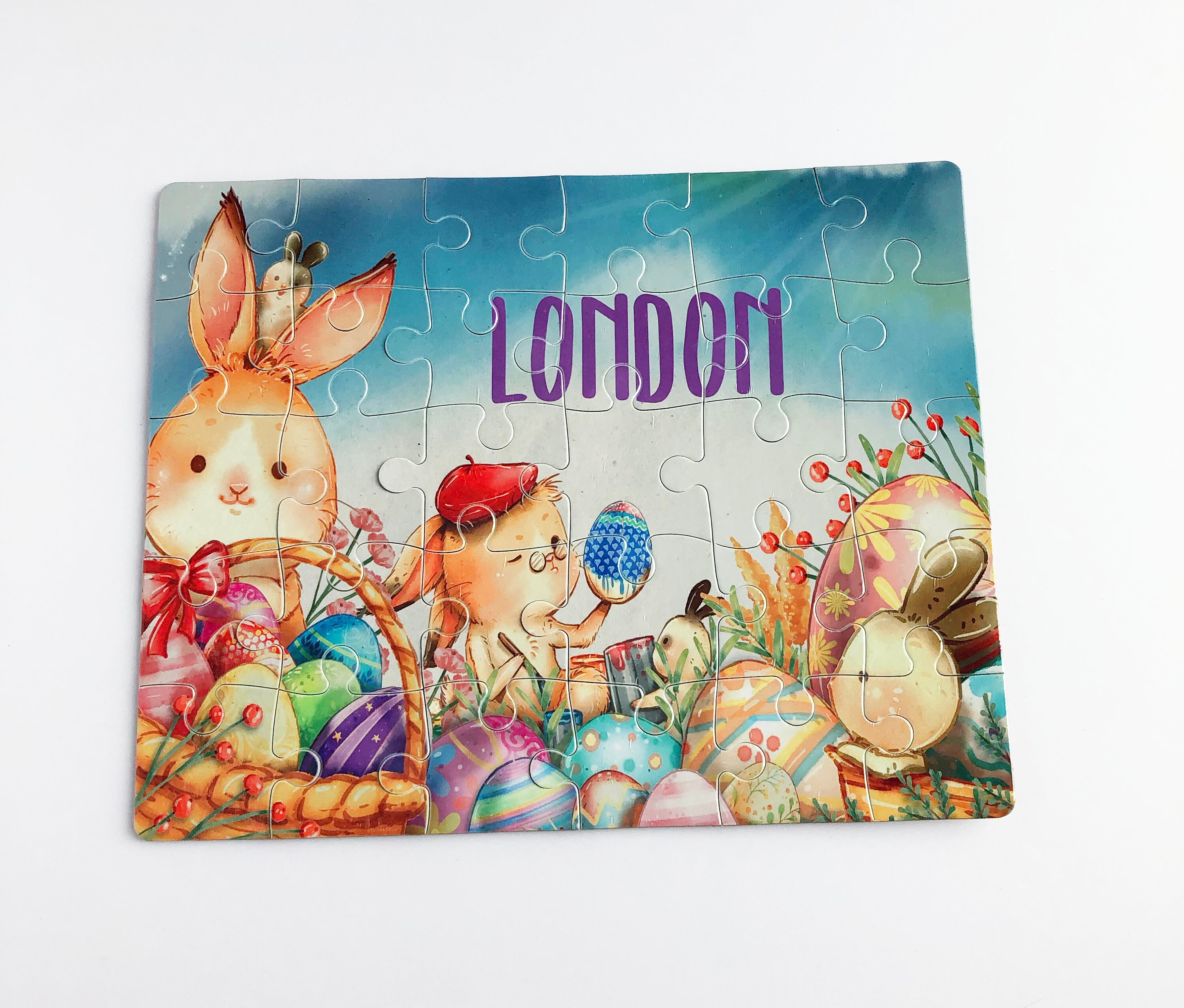 Personalized Easter Puzzle Basket Stuffer Bunny Puzzle - Etsy