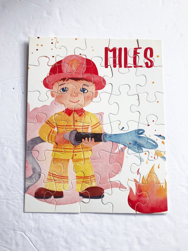 Personalized Fireman Puzzle Fire Fighter Puzzle Kids Birthday Gift Gift ...