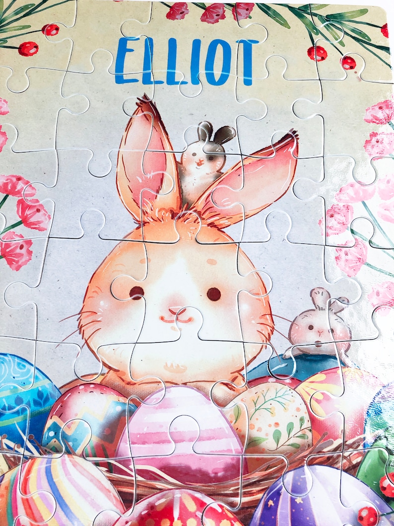 Personalized Easter Puzzle Basket Stuffer Bunny Puzzle - Etsy