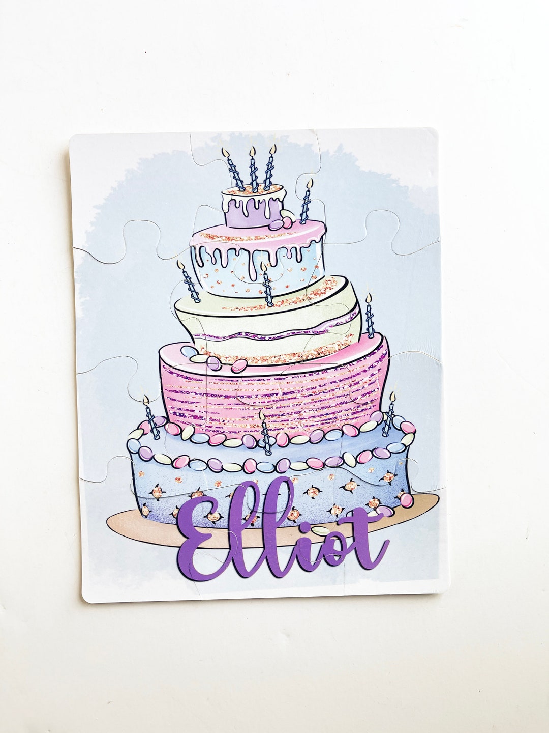Personalized Birthday Cake Puzzle Party Puzzle Kids - Etsy