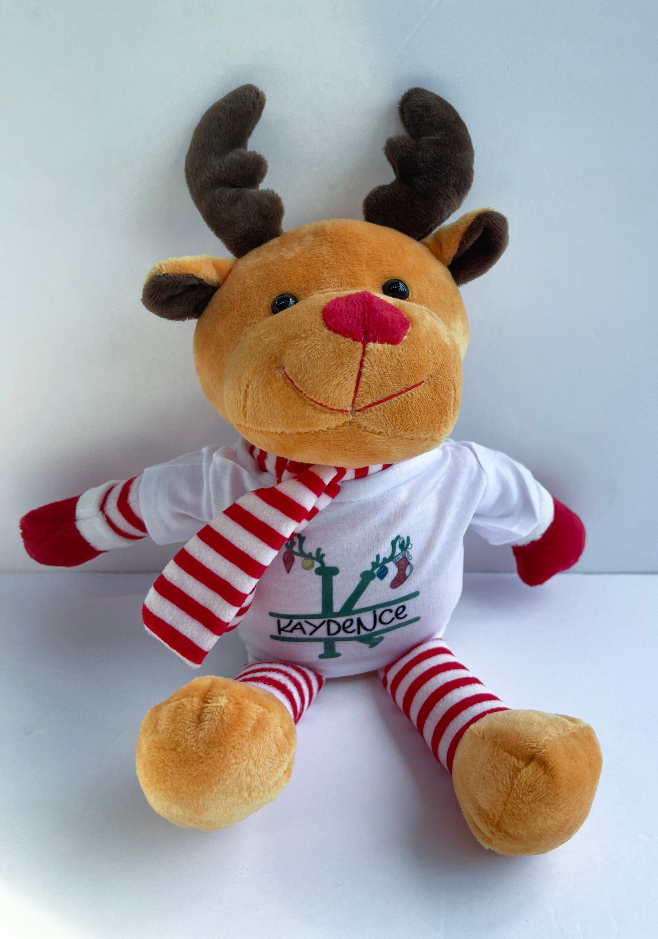 Personalized Christmas Reindeer Plush Reindeer With Name | Etsy