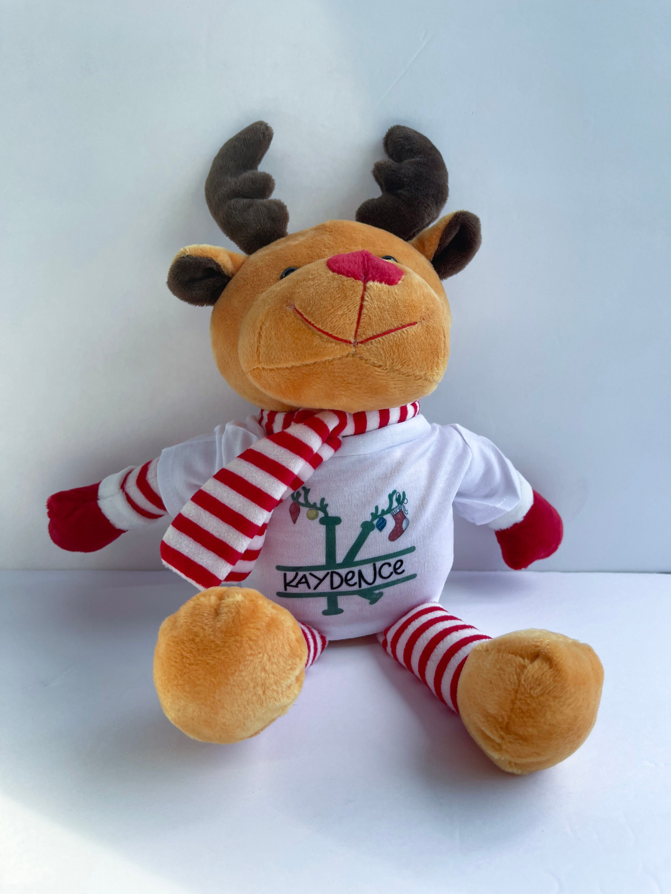 Personalized Christmas Reindeer Plush Reindeer With Name Holiday Gift ...