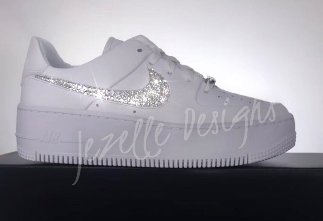 Custom Bedazzled AF1 With Rhinestones Air Force 1 Sage Low in Premium ...