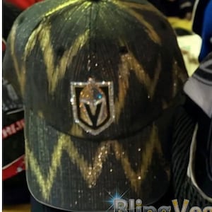 Custom Bling Vegas Golden Knights Hat Snapback, Embellished Rhinestone ...