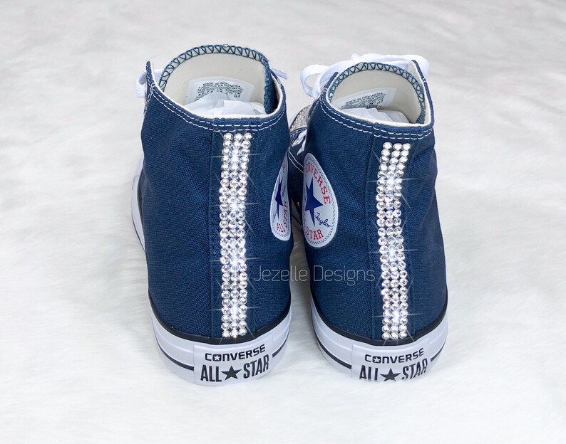 Swarovski Crystal Converse Custom Hand Jeweled Bling High Top | Etsy