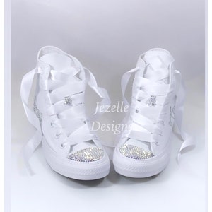 Bling Wedding Converse Hi Tops, Rhinestone Jeweled Crystals on Toes ...