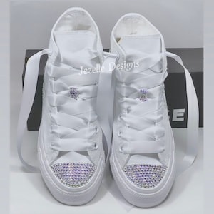 Bling Wedding Converse Hi Tops, Rhinestone Jeweled Crystals on Toes ...