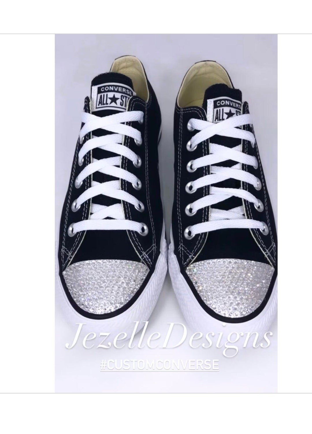 Custom Bedazzled Chucks Rhinestoned Wedding Converse by Jezelle Designs ...