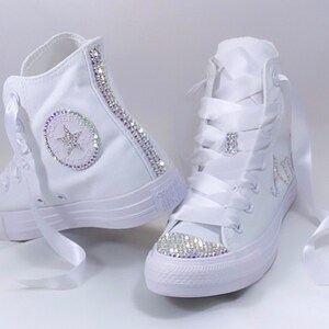 Personalized Converse Hi Tops, Custom Crystal Hand Jeweled Bedazzled ...