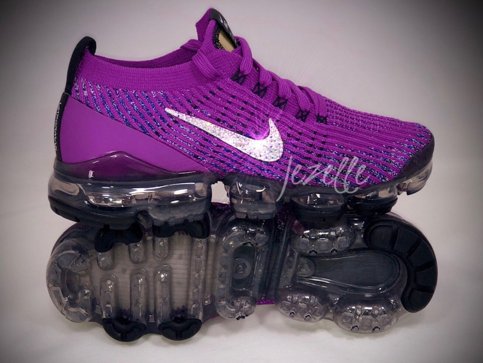 Custom Purple Vapormax Sneakers, Swarovski Crystal Bling Nike | Hand ...