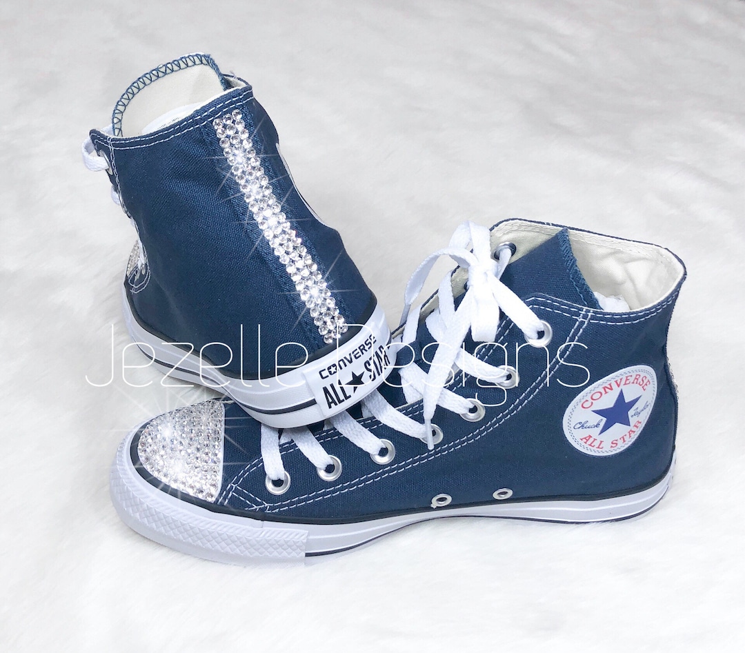 Swarovski Crystal Converse, Custom Hand Jeweled Bling High Top Chuck ...
