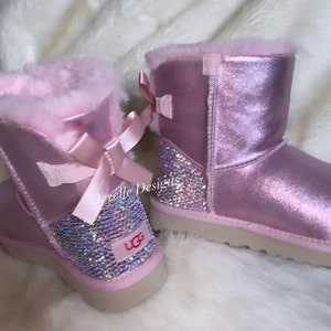Uggs Customized With Crystals, Personalized Bailey Bow Uggs Rhinestone ...