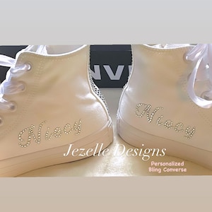 Personalized Converse Hi Tops, Custom Crystal Hand Jeweled Bedazzled ...