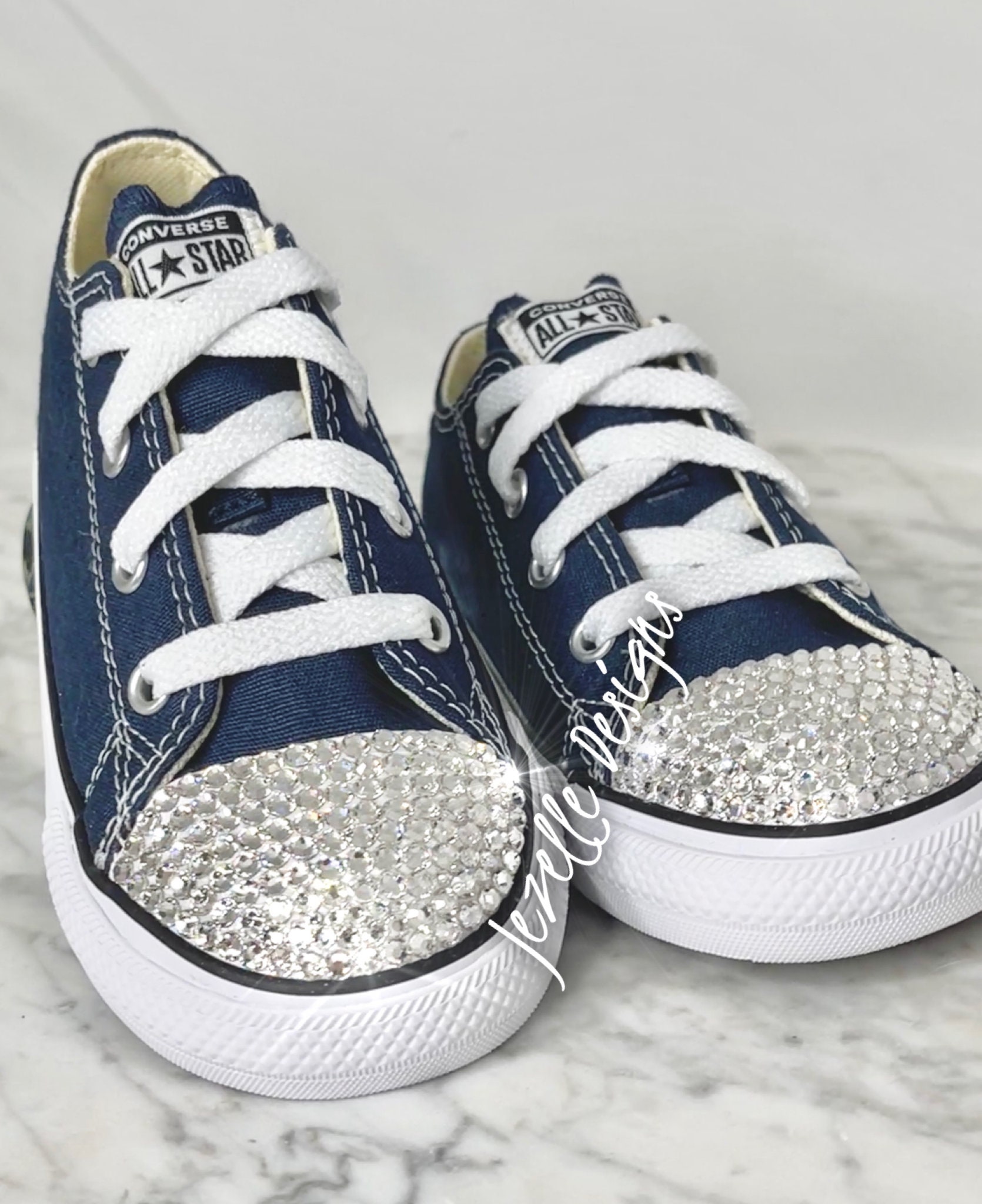 Swarovski Crystal Converse for Kids Hand Jeweled Bling Baby Shoes for Toddler Flower Girl Wedding Shoes Jezelle Designs Etsy Canada