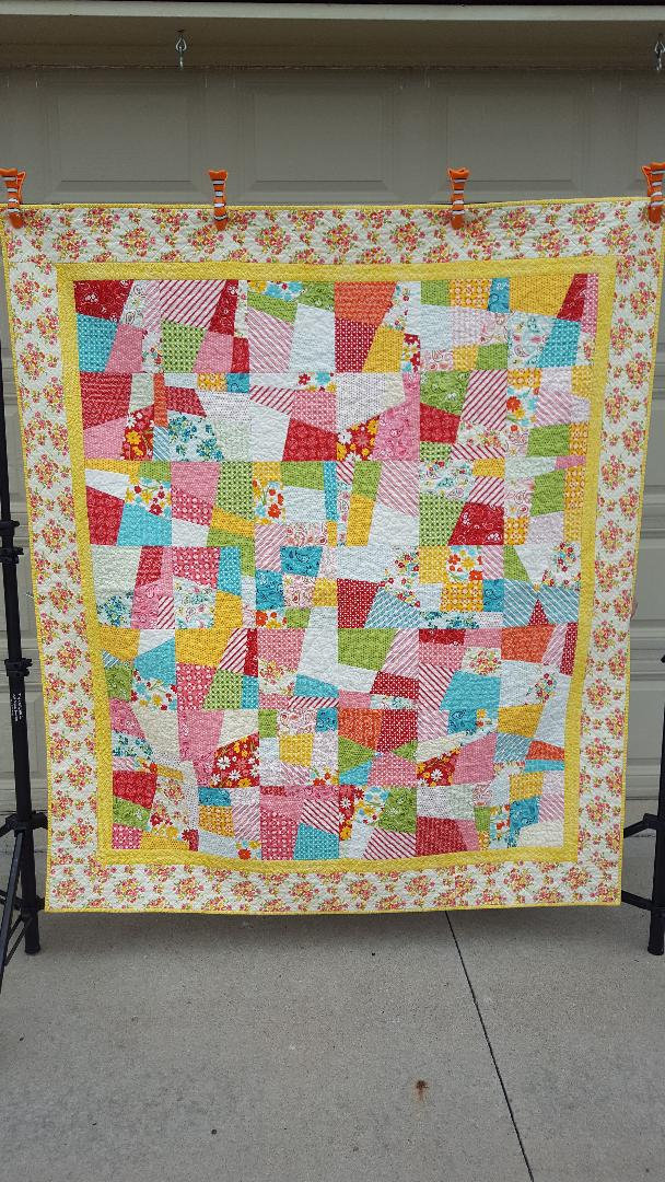 Handemade Quilt, Multi-colored Quilt, "summer Sunshine", Throw Size ...