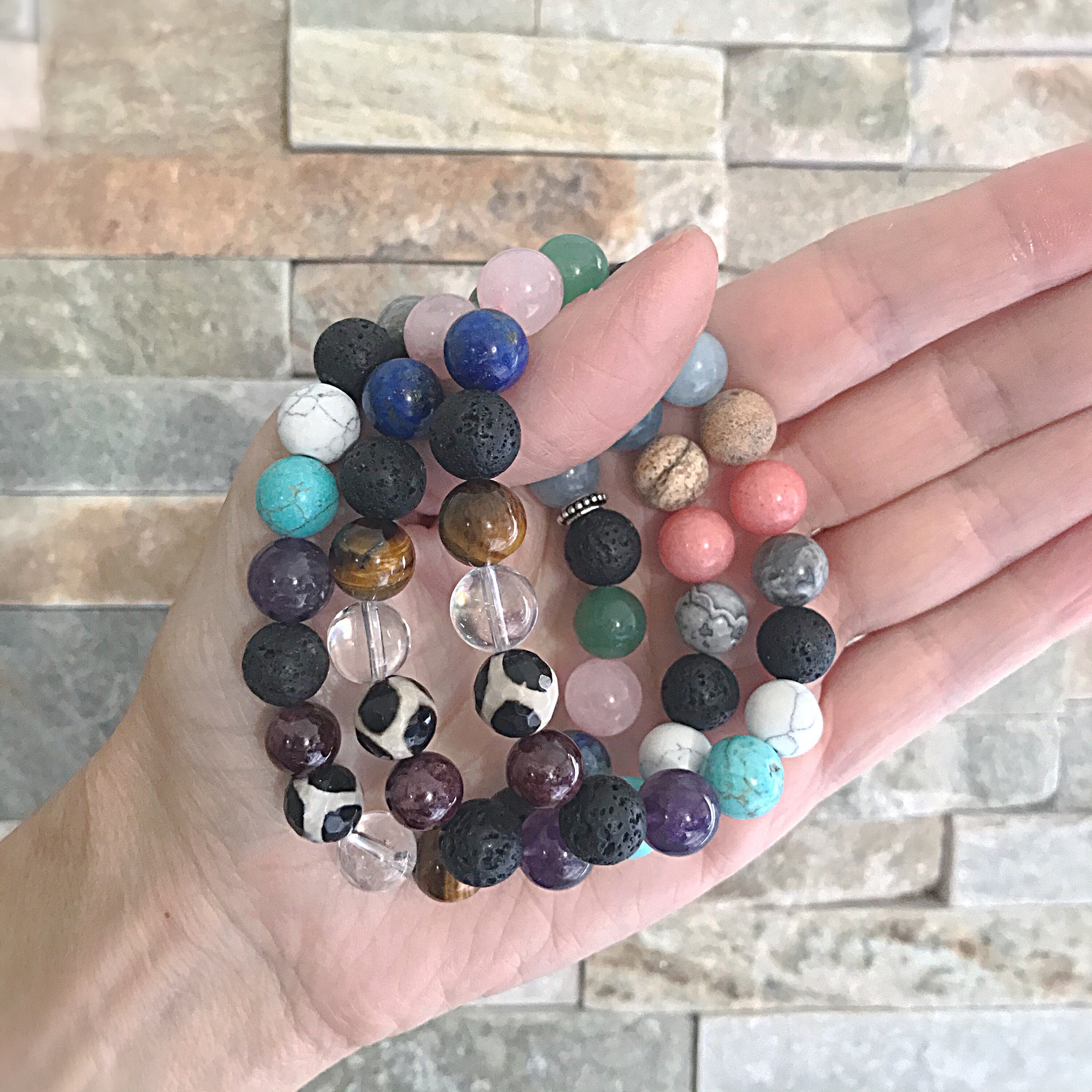 7 Chakras Diffuser Bracelet Chakra Gemstones Lava Bead - Etsy