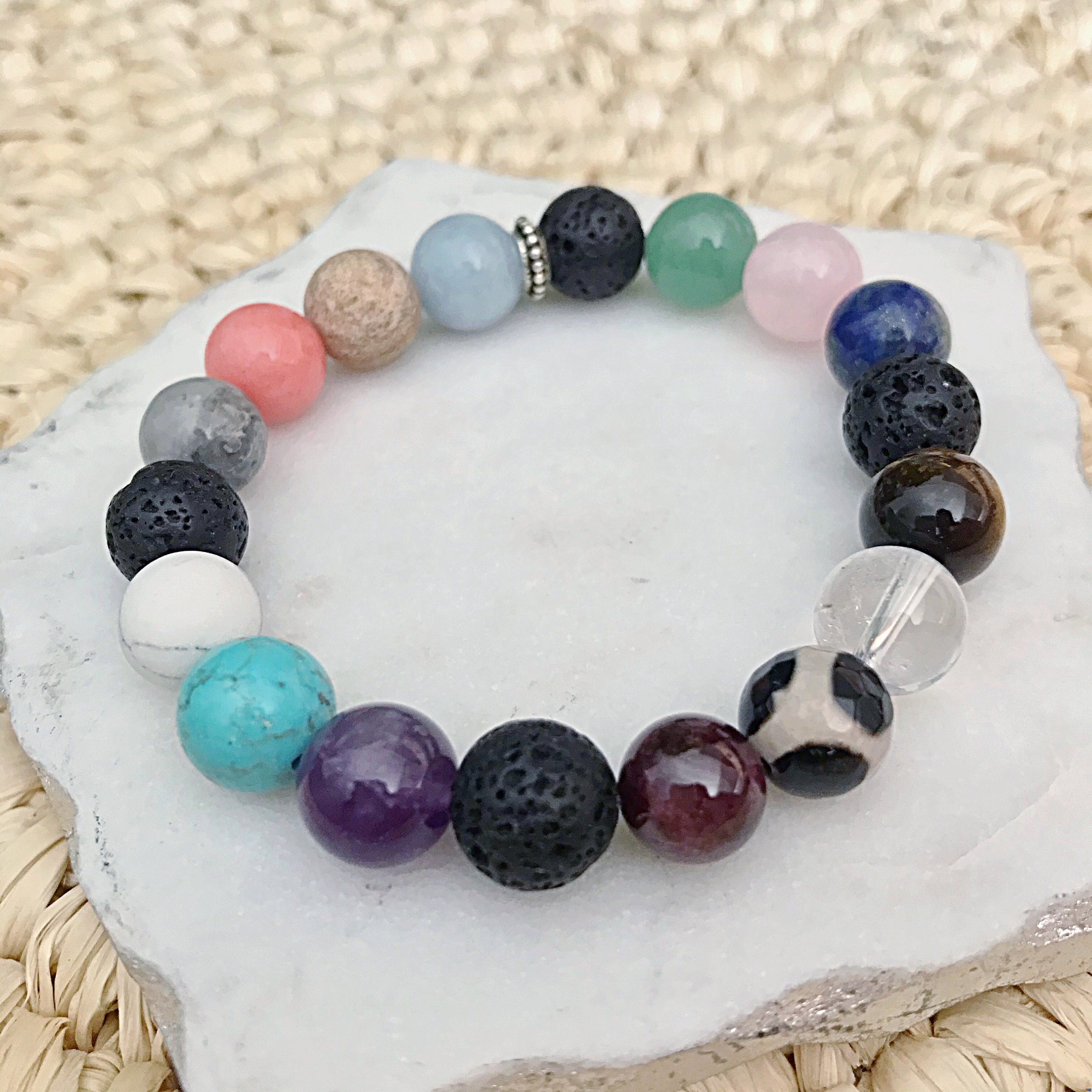 7 Chakras Diffuser Bracelet Chakra Gemstones Lava Bead - Etsy
