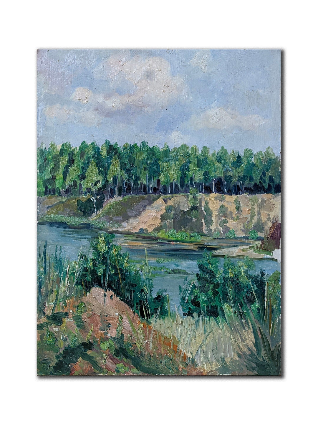 VINTAGE RIVERSCAPE Original Oil Painting by Soviet Russia - Etsy