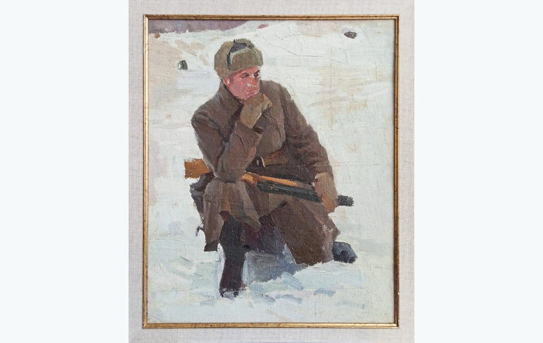Vintage Genre Original Oil Painting by a Soviet Ukrainian Artist K ...