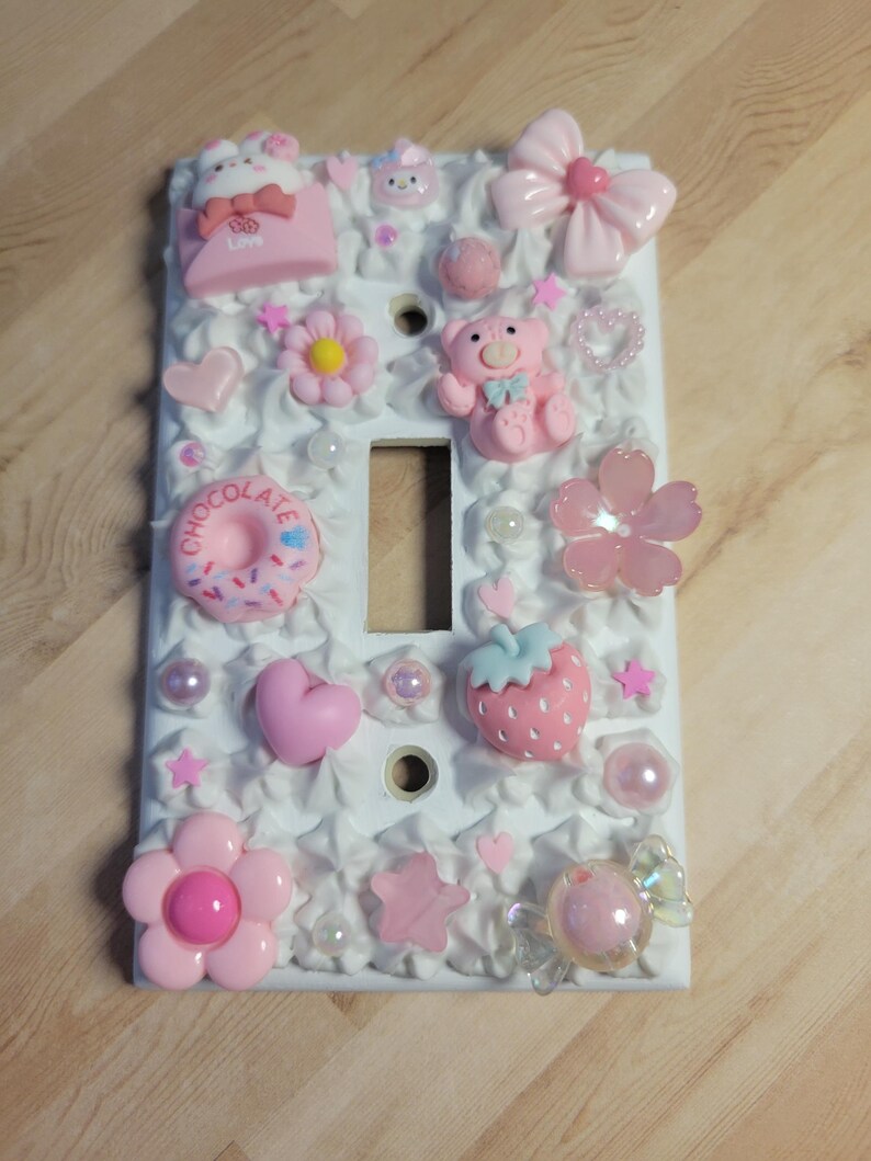 Decoden Light Switch Cover | Kawaii | Coffee | Candy | Sweet | Heart ...