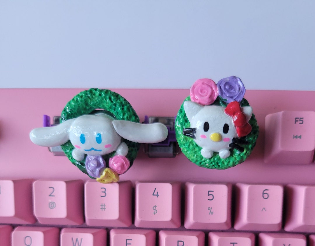 Cartoon Keycap Kawaii Mechanical Keyboard Pink Keycap 3D Keycaps Flower ...