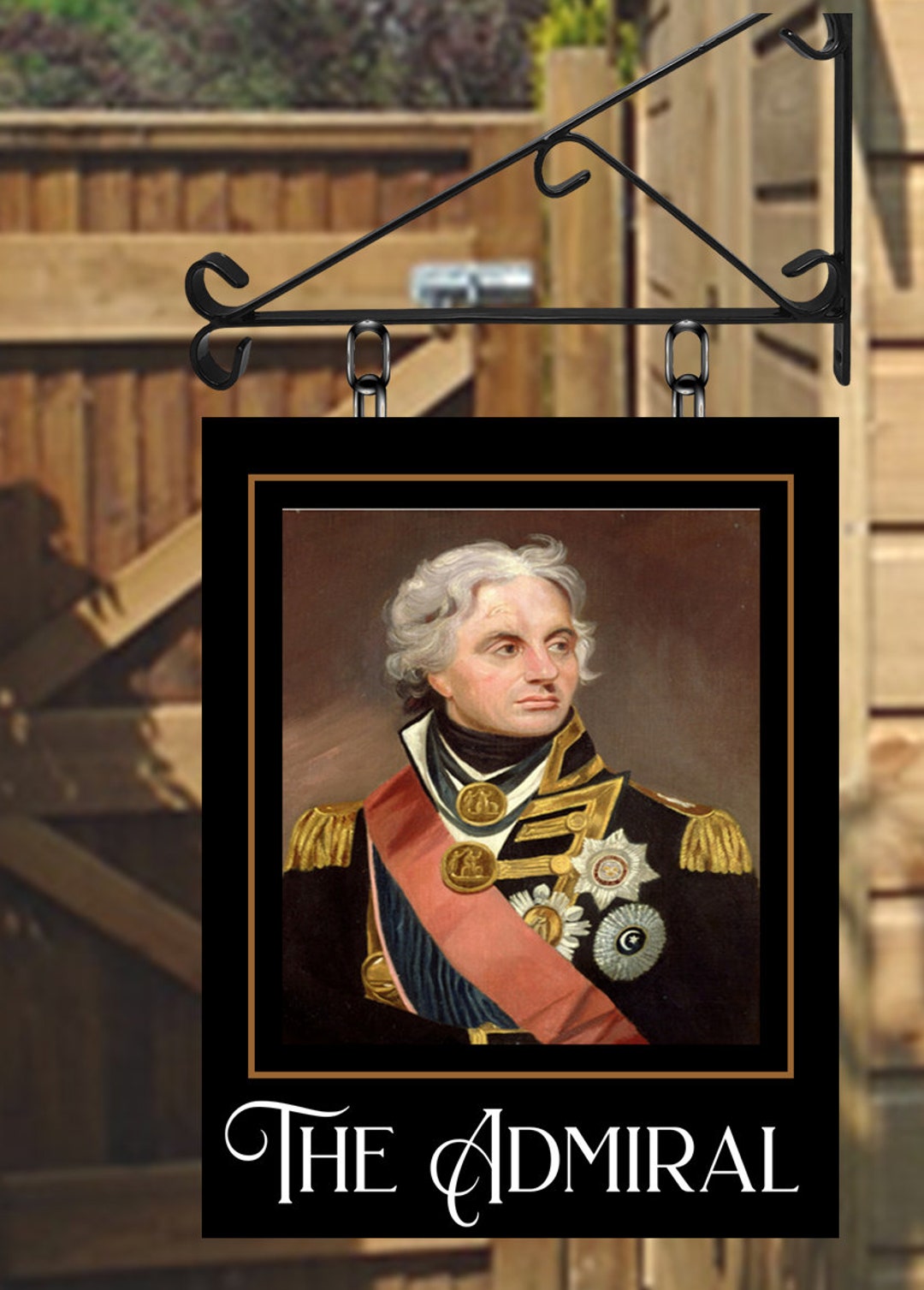 The Admiral Personalised Swinging Custom Made Hanging Pub and Bar Sign ...