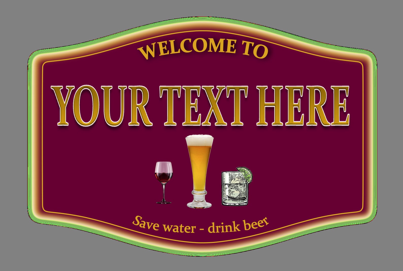Personalised Barrel Shaped Pub Shed Hanging Swing Sign With Bracket ...